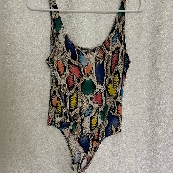 Tops | Colorful Snakeskin Bodysuit | Poshmark